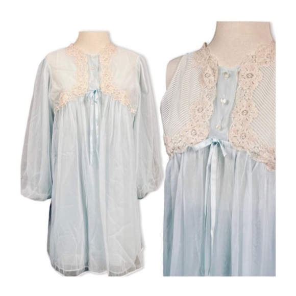 Intimates & Sleepwear | Vintage 195s Gossard Artemis Baby Blue Peignoir ...
